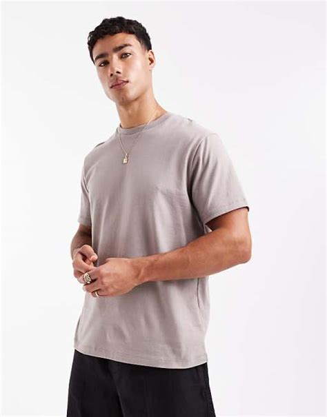 Asos Design Essentials Crew Neck T Shirt In Brown Asos