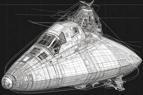 Premium Ai Image Amazing Triangular Spacecraft Drawing