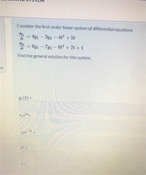 Solved Consider the first-order linear system of | Chegg.com