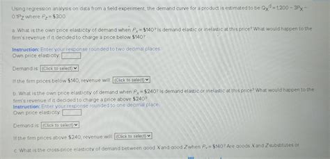 Solved Using Regression Analysis On Data From A Field Chegg
