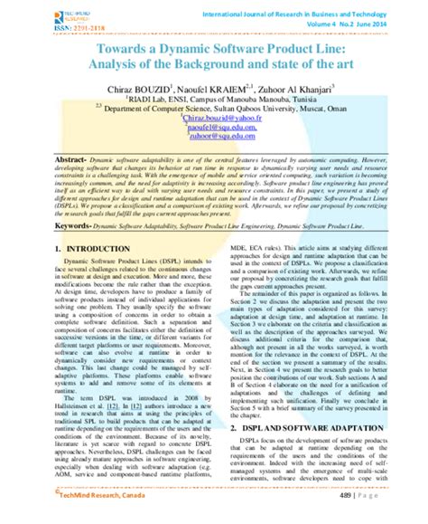 Pdf Towards A Dynamic Software Product Line Analysis Of The