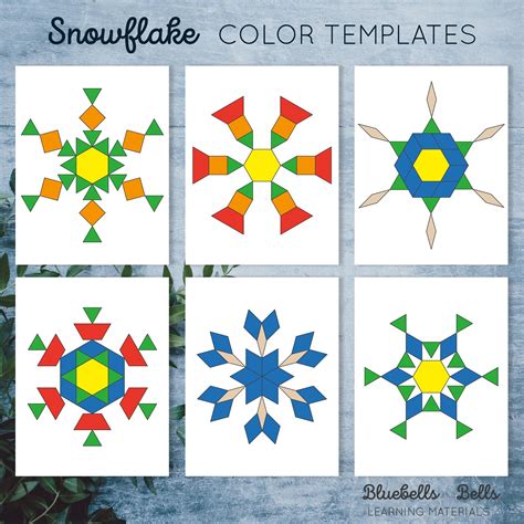 Snowflake Pattern Blocks Templates Winter Preschool And Kindergarten