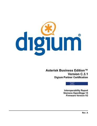 File Asterisk Business Edition TM Version C For OpenStage Pdf Unify OpenScape Experts