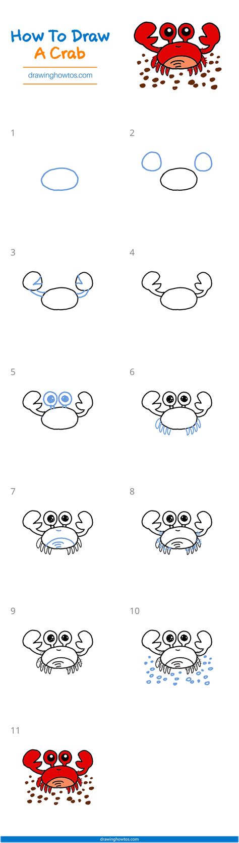 How To Draw A Crab Step By Step Easy Drawing Guides Drawing Howtos