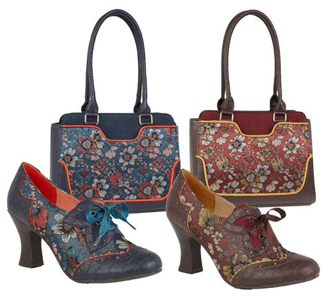 Ruby Shoo Womens Daisy Lace Up Brogue Shoe Boots And Matching Tunis Bag