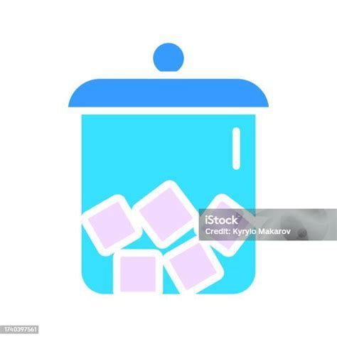 설탕 그릇 라인 아이콘에 설탕입니다 단맛 정제 설탕 큐브 충치 시럽 당뇨병 인슐린 사업과 광고를 위한 흰색 배경에 벡터 컬러 아이콘 당뇨병에 대한 스톡 벡터 아트 및 기타