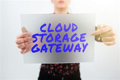 Text Caption Presenting Cloud Storage Gateway Word Written On Server Which Resides At The