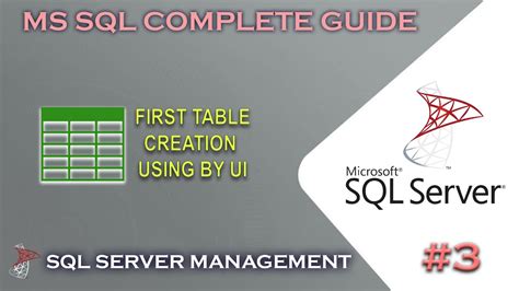 Ms Sql Create Table Using By Ui 3 Youtube