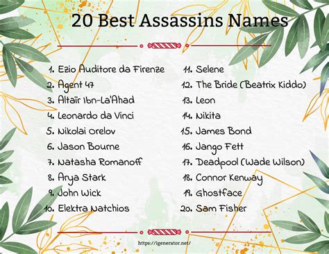 assassin name generator 475 assassin name ideas