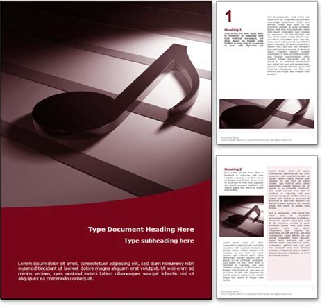 Royalty Free Musical Microsoft Word Template In Red