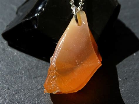 Raw Fire Opal Necklace Silver Rough Opal Pendant Raw Opal Etsy