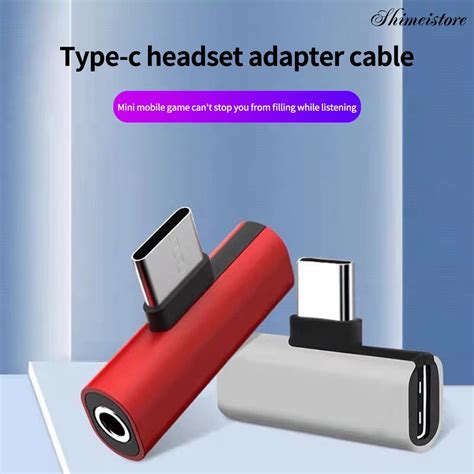 【時美3c】type C耳機轉接頭 3 5mm音頻轉換器聽歌充電通話二合一type C轉接頭 蝦皮購物