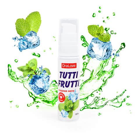 съедобная смазка Tutti-frutti со вкусом мяты - 30 гр. Биоритм - купить ...