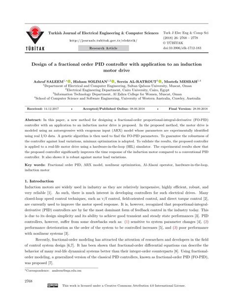 Pdf Design Of A Fractional Order Pid Controller With Journals
