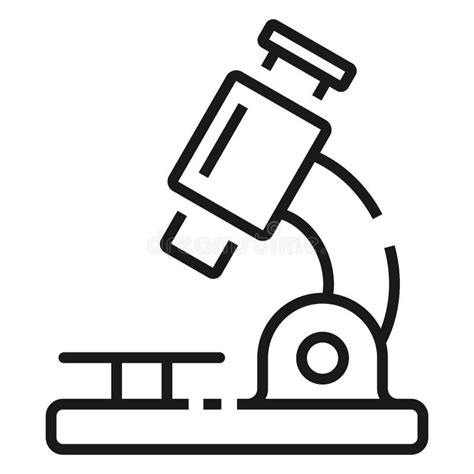 Laboratory Microscope Line Icon Lab Concept Vector Illustration Stock Illustration