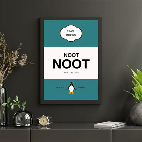 Pingu Noot Noot Book Cover Print Funny Moods Etsy