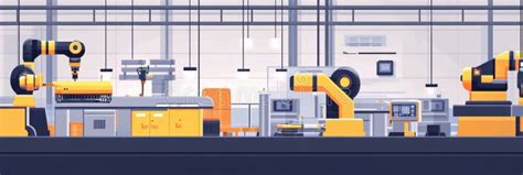 Automated Factory Showcasing Robotic Machines And Ai In A Modern Production Environment For
