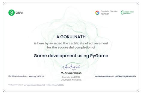 gokulnath a on linkedin game development from guvi