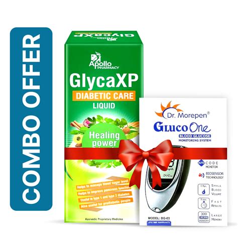 Buy Apollo Pharmacy Glycaxp Dr Morepen Glucometer Combo Pack 1 Kit