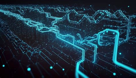 Premium Photo Blockchain Data Flow Futuristic Network Line Connect Big Data Flow