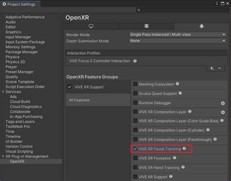unity getting data of facial tracking vive openxr developer resources