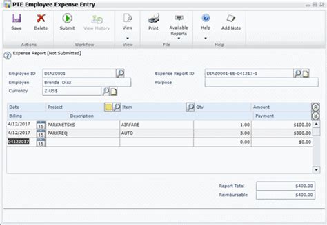 Mdgp 2015 Feature Of The Day Project Employee Expense Report Azurecurve