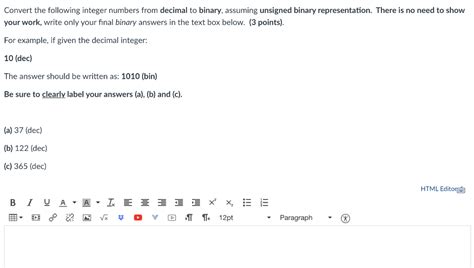 Solved Convert The Following Integer Numbers From Decimal To Chegg