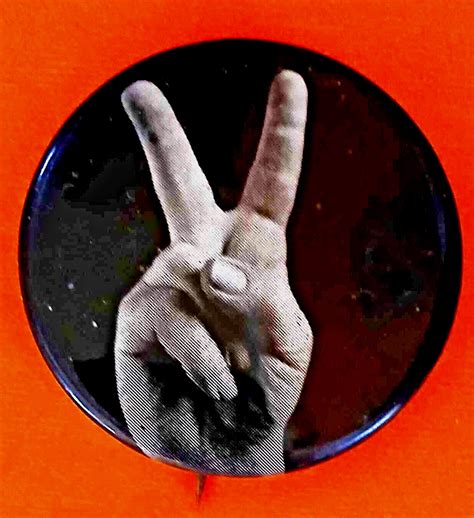 Peace Sign Hand An Original 1964 Two Finger Peace Sign Pinback Button