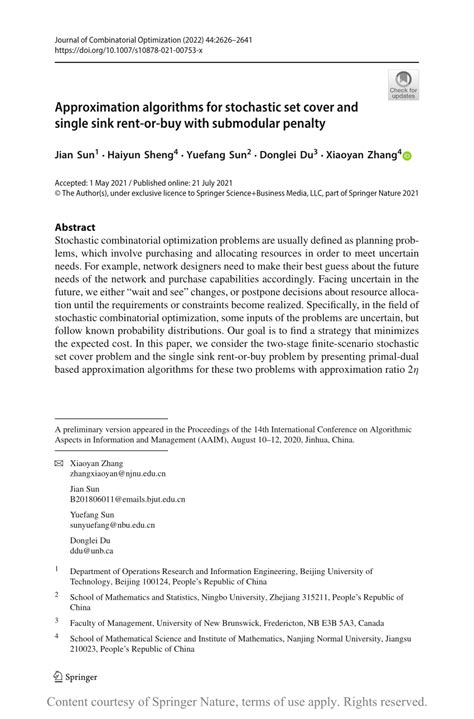 Approximation Algorithms For Stochastic Set Cover And Single Sink Rent