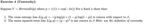 solved exercise 4 convexity suppose y ~ bernoulli p