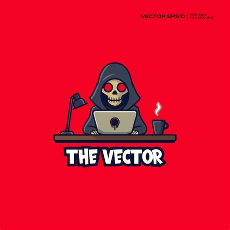 Premium Vector Skull Hacker Vector Logo Character Cartoon Illustration Eps10