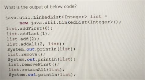 Solved What Is The Output Of Below
