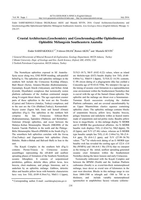 Pdf Crustal Architecture Geochemistry And Geochronology Of The