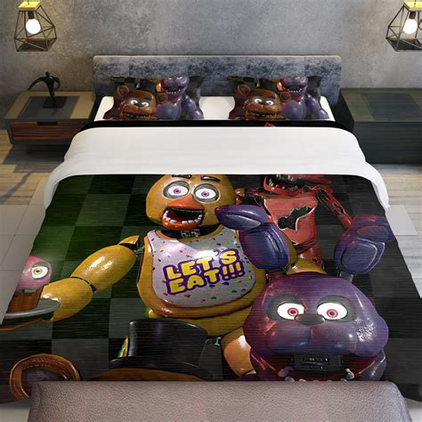 Fnaf Bedding Set Quilt Set Freddy Bonnie Foxy Chica Bed Set Five