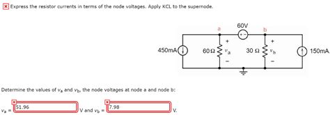 solved determine the values of va and vb the node voltages
