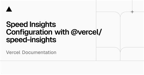 speed insights configuration with vercel speed insights