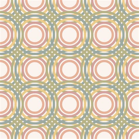 Boho Vintage Circle Seamless Geometric Patterns Background Vector Illustration Vector
