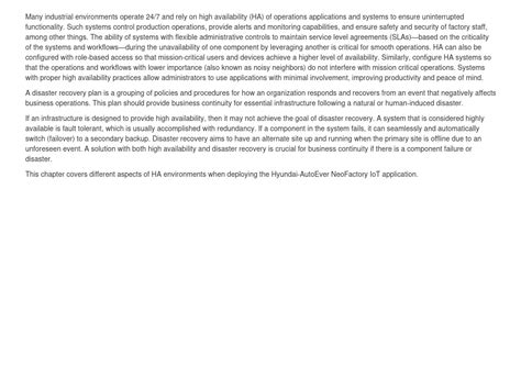 High Availability And Disaster Recovery Configuration And Operational