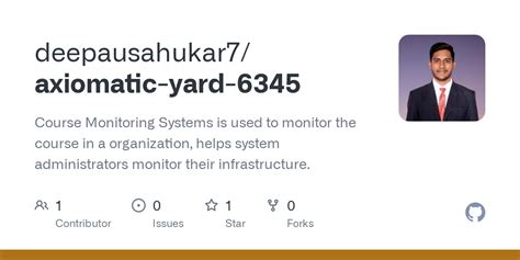 github deepausahukar7 axiomatic yard 6345 course monitoring systems