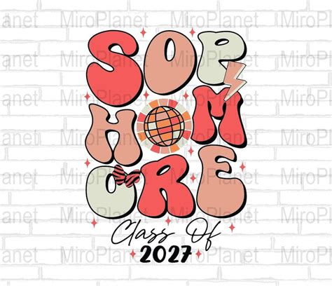 Retro Sophomore Class Of 2027 Design Digital Download Etsy