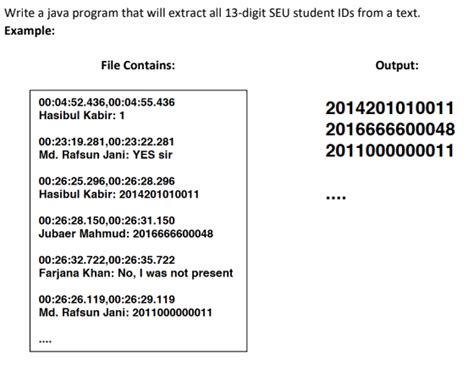 Solved Write A Java Program That Will Extract All 13 Digit Chegg Com