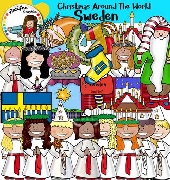 Christmas Around The World Sweden Clip Art Color Blackandwhite 42 Items