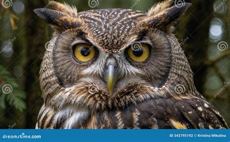 Wise Owl Looking Through Microscope Cartoon Vector