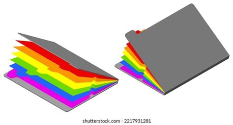 Opened Empty Colorful File Folder 3d Stock Vector Royalty Free 2217931281 Shutterstock