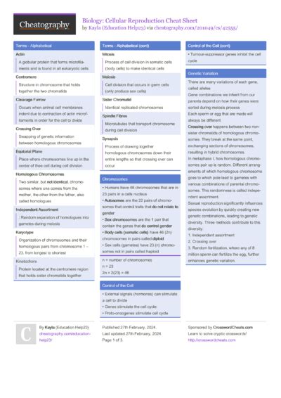 Biology Genetic Inheritance Heredity Cheat Sheet By Education Help23 Download Free From