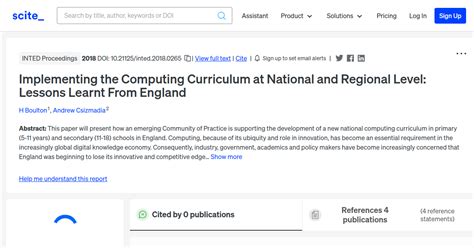 Implementing The Computing Curriculum At National And Regional Level Lessons Learnt From England