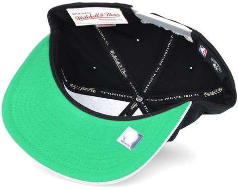 Brooklyn Nets Cursive Script Logo Black Snapback Mitchell And Ness Caps