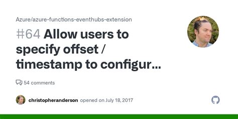Allow Users To Specify Offset Timestamp To Configure Starting Point