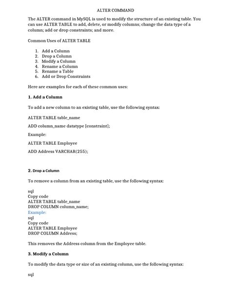 Alter Command Pdf
