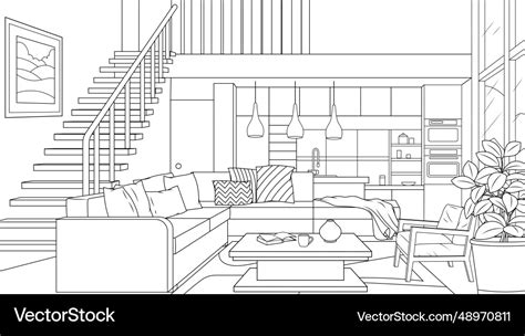 Interior Design Royalty Free Vector Image Vectorstock